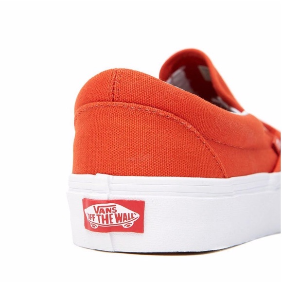 Vans | Shoes | Vans Classic Slip On Orange Sneaker Shoes New | Poshmark